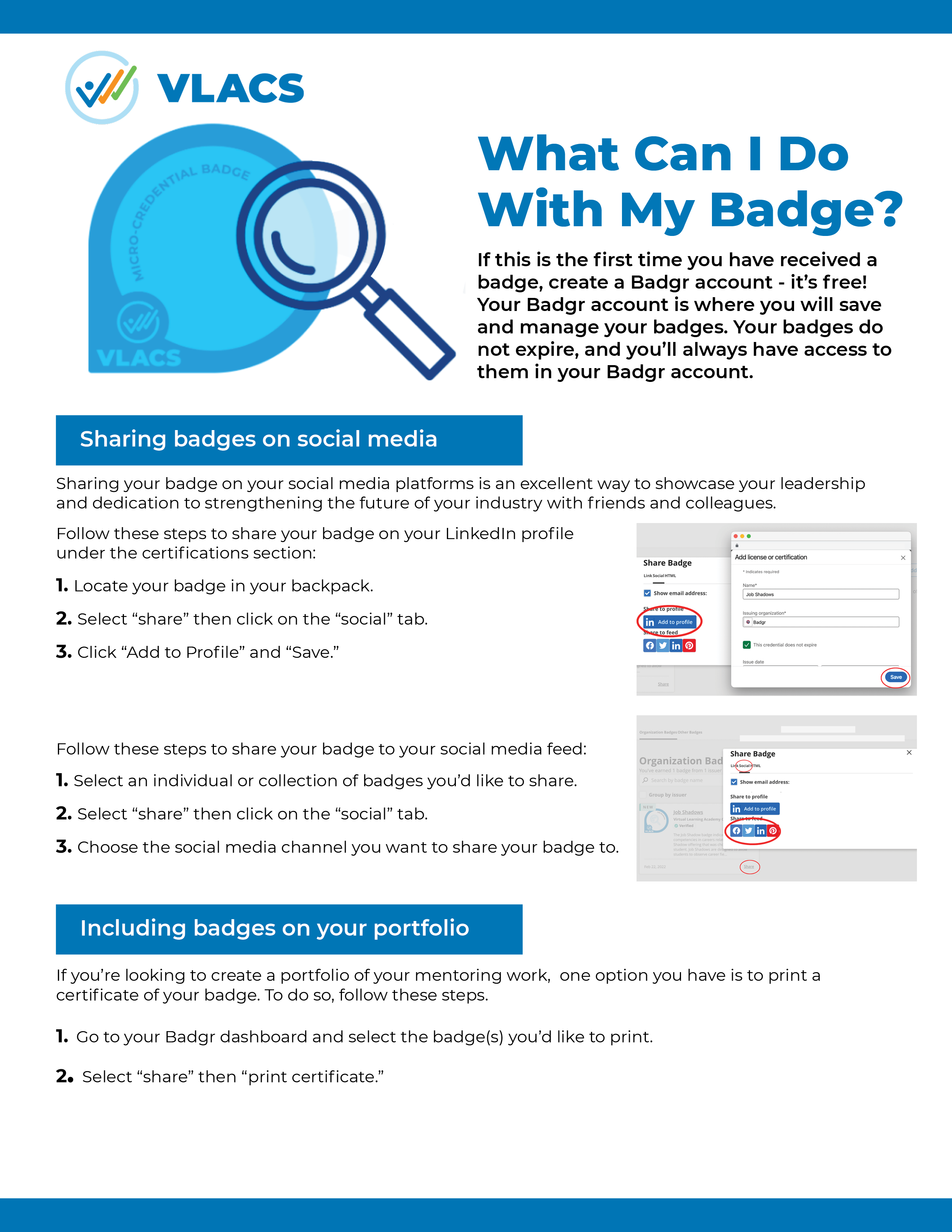How to Share Career Badges